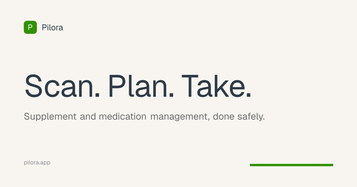 Pilora — Scan your supplements. Know what you take. Take it right.